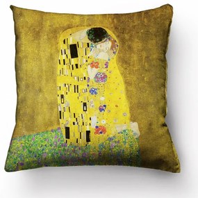 Lenbutik Povlak na polštář Gustav Klimt Polibek / The Kiss