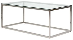 Hector Skleněný konferenční stolek Lana 120 cm stříbrný/čiré sklo