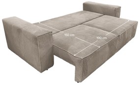 Kondela Rozkládací pohovka, šedobéžová Taupe, HARPERA BIG SOFA