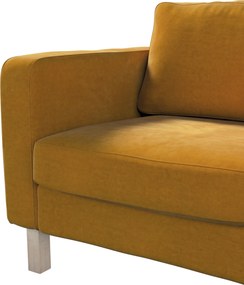 Potah na křeslo IKEA Karlstad, krátký barva žlutá látka lesklé, sametová