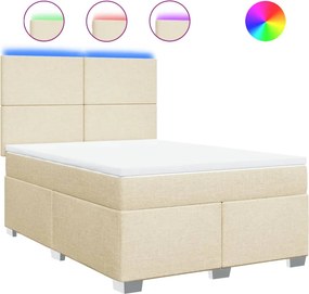 Box spring postel s matrací krémová 140x200 cm textil 3292809