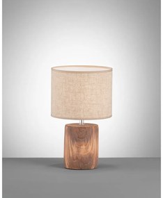 Hnědo-béžová betonová stolní lampa s textilním stínidlem (výška 35 cm) Malik – Fischer &amp; Honsel
