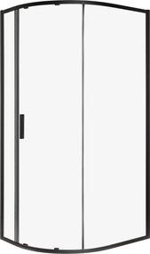 Novoterm Asymetrický sprchový kout NV-Solid RPA BL 80x100, černý/transparent - bez vaničky