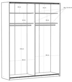 Zrcadlová skříň s posuvnými dveřmi FITIO mat 180 cm