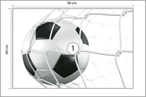 Fototapeta 3D Fotbalový Míč V Síti Omyvatelný vlies 90x60