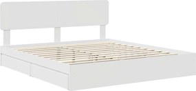 Postel s úložným prostorem Bílá 180 x 200 cm Kompozitní dřevo 3412248