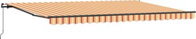 Stahovací markýza Žlutá a oranžová 500 × 300 cm 3331247