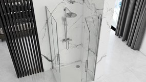 Rea Molier Double, sprchový kout se skládacími dveřmi 90(dveře) x 100(dveře), 6mm čiré sklo, chromový profil, KPL-K6373