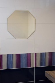 AMIRRO Zrcadlo na zeď do pokoje ložnice koupelny kulaté oválné tvarové DIAMANT 50 x 50 cm - osmihran s fazetou 10 mm 505-08F