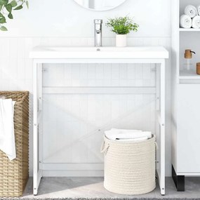 Koupelnový regál pod umyvadlo bílý 79 x 38 x 83 cm železo 338498