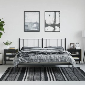 Noční stolky 2 ks černé 50 x 35 x 60 cm sklo a ocel 3211825