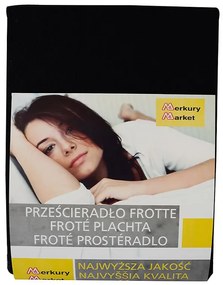 Froté napínací prostěradlo 200x220 černé 44