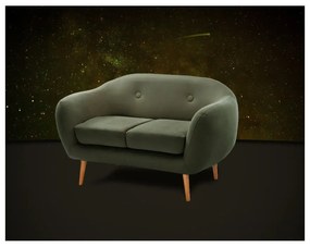 Olivově zelená dvoumístná pohovka Scandi by Stella Cadente Maison