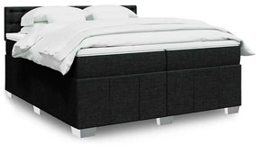 Box spring postel s matrací černá 200x200 cm textil 3287191