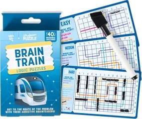 PROFESSOR PUZZLE Logická hra Brain Train / 40 karet / Mazatelné pero /
