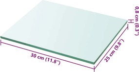 Policové desky 2 ks sklo čiré 30 x 25 cm 3051550