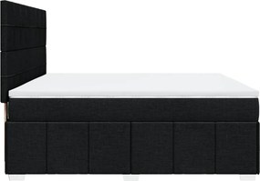 Box spring postel s matrací černá 180x200 cm textil 3291749