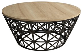 Hanah Home Konferenční stolek Ferforje 90 cm černý/hnědý