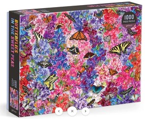 Galison Puzzle Motýli v sladkých hrášcích 1000 dílků