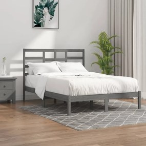 Rám postele šedý masivní dřevo 140 x 190 cm,  3105777 HangarStore.cz