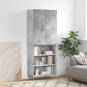 Skříň highboard betonově šedá 69,5x34x180 cm kompozitní dřevo