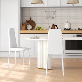 HOMCOM Set 2 čalouněných křesel s vysokým opěradlem, kuchyňské židle z umělé kůže s diamantovým prošíváním, protiskluzové nohy a ocelové nohy do obýv…