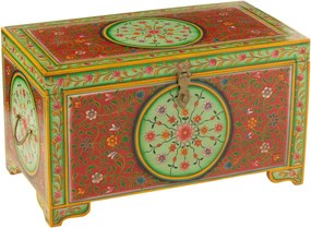 Dřevěná barevná truhla Mumbai mango wood - 78*43*45 cm