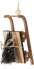 Vánoční závěsné sáňky se stromečkem 11 cm