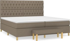Box spring postel s matrací taupe 200x200 cm textil 3137425