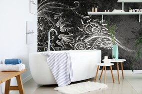 Samolepící tapeta černobílá neobyčejná kresba - 150x100 cm