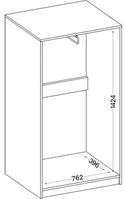 MELTA | skříň s šatní tyčí AR108 | 79,9 cm | artisan