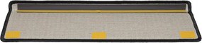 Schodové rohože 10 ks 65 x 21 x 4 cm černé s obdélníkovým okrajem 149817