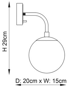 Endon 106664 - Nástěnné svítidlo ONTARIO 1xE14/7W/230V černá/kouřová