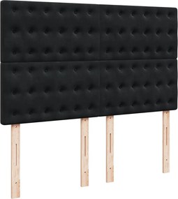 Box spring postel s matrací černá 140x200 cm samet 3293244