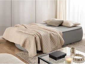 Černá/šedá sametová rozkládací/s úložným prostorem pohovka 210 cm Saga – Ropez