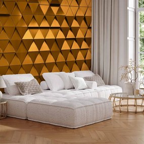 Fototapeta Zlatá zbroj - pozadí s texturou kovu s geometrickými prvky