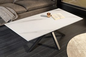 Keramický konferenční stolek Fabrico 100 cm bílý