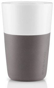 Eva Solo Porcelánový termošálek Cafe Latte Elephant Grey 360 ml - set 2 ks, šedá barva, porcelán