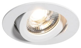 Zapuštěné bodové svítidlo bílé, sklopné, 8,2 cm, vč. stmívatelné LED, IP54, ultra tenké - Pupil