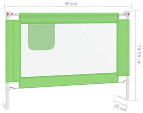 Dětská zábrana k postýlce zelená 90 x 25 cm textil - Default Title