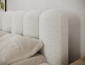 Postel Oloroso 160x200 s kovovým roštem a úložným prostorem, bílé bouclé