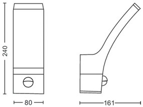Philips-LED Venkovní nástěnné svítidlo se senzorem SPLAY LED/12W/230V 4000K IP44