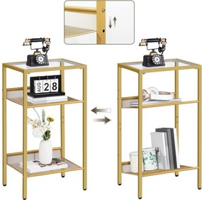 Odkládací stolek Vasagle Nortia 40 cm čirý/zlatý