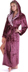 Župan s kapucí Flora mauve wine 39  56 4853 - XL