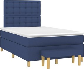 Box spring postel s matrací modrá 120x200 cm textil 3137467