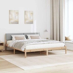 Rám postele s čelo Hnědá a světlá šedá 180 x 200 cm 3394333