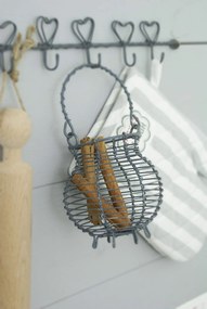 Krasilnikoff Košíček Egg - malý, natur, šedá barva, kov