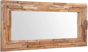 Dekorativní zrcadlo teak 120 x 60 cm obdélníkové 244564