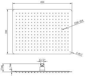 Sapho SLIM hlavová sprcha, 400x300mm, nerez lesk MS585