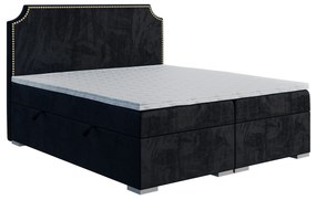 Kontinentální postel 140 cm Lupin (černá) (s matrací a úl. prostorem). 1043410